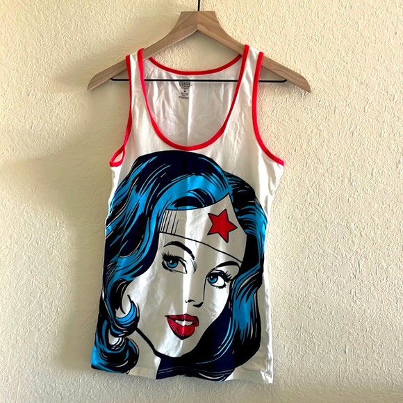 Tops | Wonder Woman Comic Book Portrait Muscle Tank | Poshmark